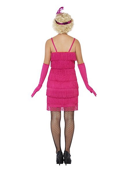 Pink flapper cocktail dress with fringes - maskworld.com