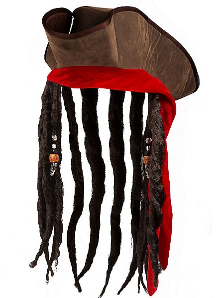 Pirate hat with dreadlocks - maskworld.com