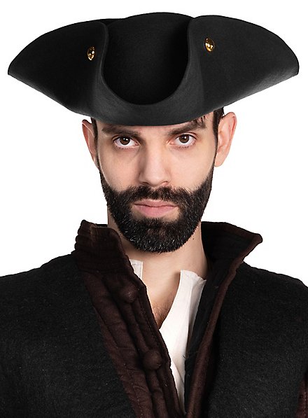 Piratenhut Dreispitz aus Wollfilz - Henry - maskworld.com