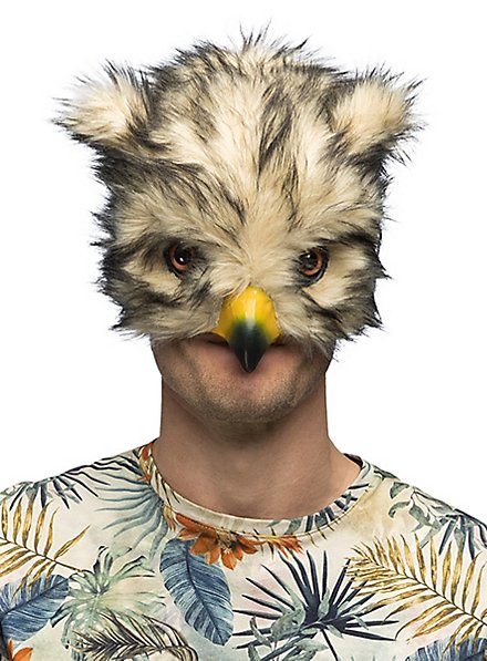 Plush owl half mask - maskworld.com