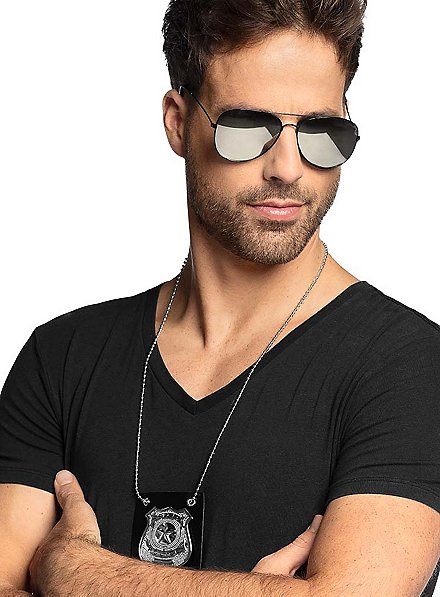 Police badge with chain - maskworld.com