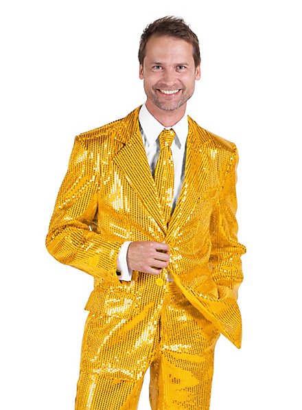 Pop singer sequined suit gold costume - maskworld.com