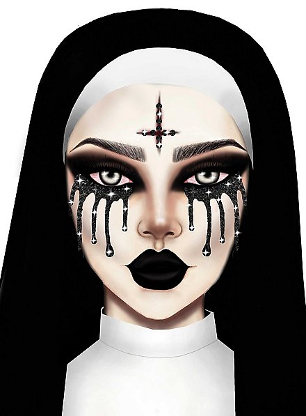 Possessed face jewelry to stick on - maskworld.com