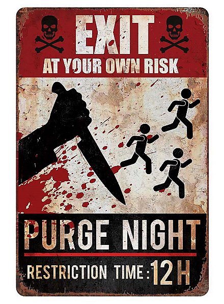 "Purge Night" Halloween Decoration Sign - maskworld.com