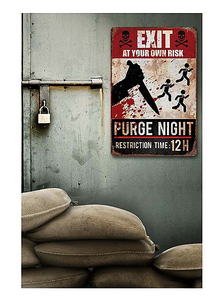 "Purge Night" Halloween Decoration Sign - maskworld.com