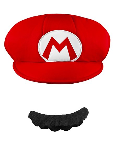 Set cappello e barba di Super Mario - maskworld.com