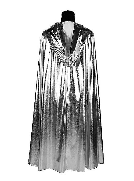 Silver hooded cape - maskworld.com