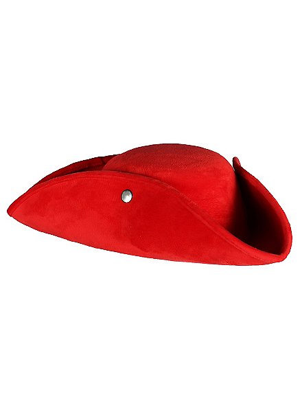Simple pirate tricorn hat red - maskworld.com