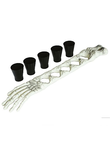 Skeleton Arm With 5 Shot Glasses - maskworld.com