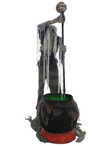 Skeleton Demon With Boiling Cauldron - Halloween Decoration With Sound ...