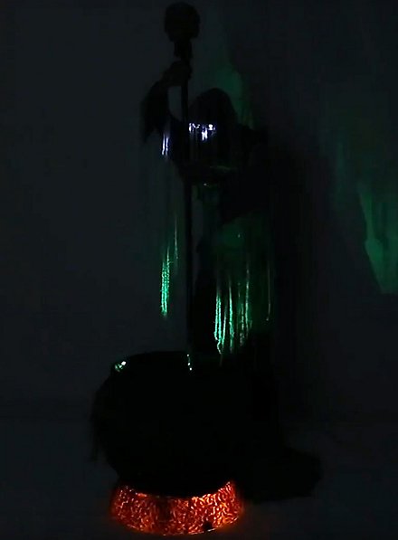 Skeleton Demon With Boiling Cauldron - Halloween Decoration With Sound ...