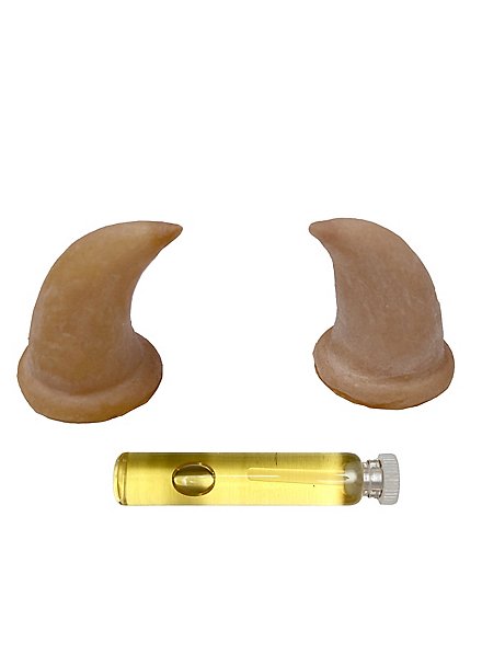 Small demon horns made of latex for sticking on - maskworld.com