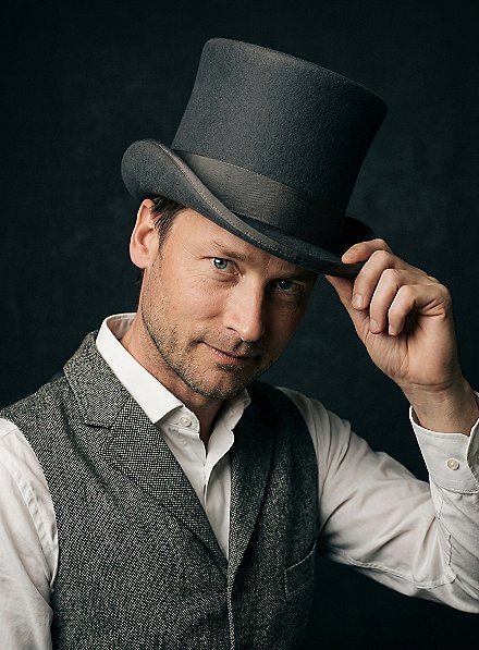 Steampunk Top Hat gray - maskworld.com