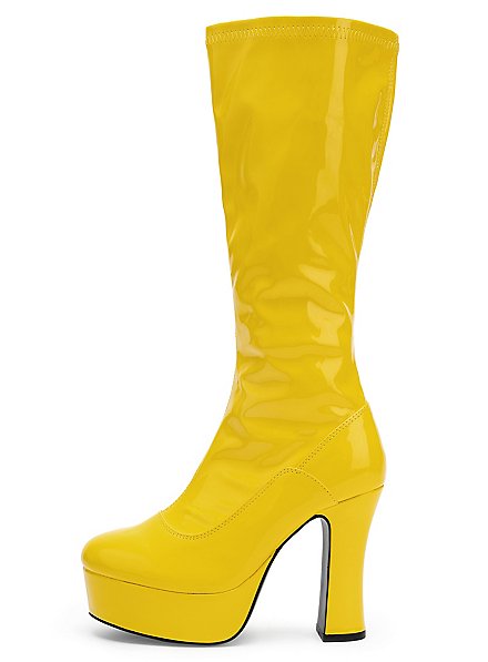 Stivali con plateau e zip gialla - maskworld.com