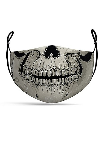 Stoffmaske mit Schädelprint mit schwarzem Umhang, Halloween-Set ...