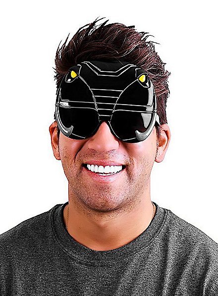 Sun Staches Zwarte Power Ranger Feestbril - maskworld.com