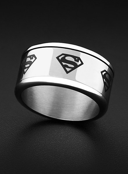 Superman - Logo Ring rotierend silber - maskworld.com