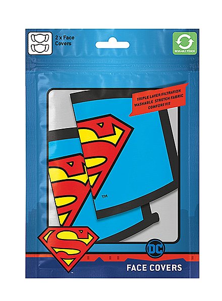 Superman - Superman Logo Face Covering Double Pack - maskworld.com