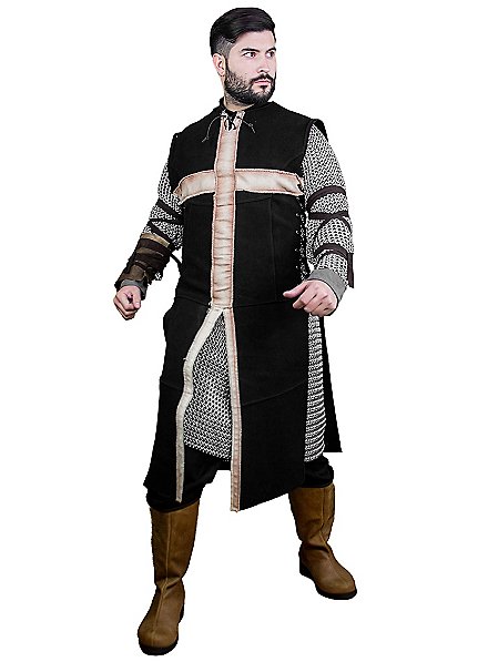 Tabard médiéval Croisé - Hermann, noir - maskworld.com