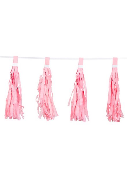 Tassel garland 3 meters light pink - maskworld.com