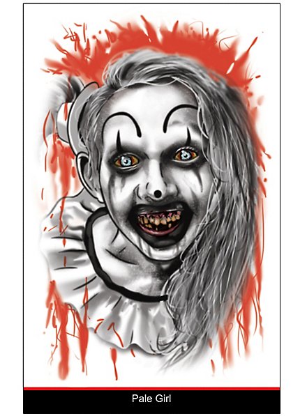 Terrifier - Pale Girl Adhesive Tattoo - maskworld.com