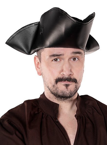 Tricorne noir en cuir - maskworld.com