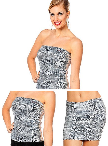 Tube top/skirt silver - maskworld.com