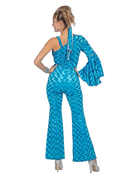 Velvety Soft Disco Catsuit Blue - maskworld.com
