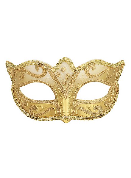 Venetiaans plastic masker goud - maskworld.com