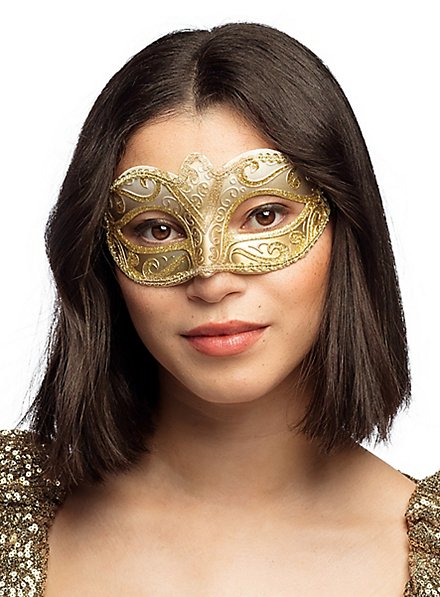 Venetiaans plastic masker goud - maskworld.com