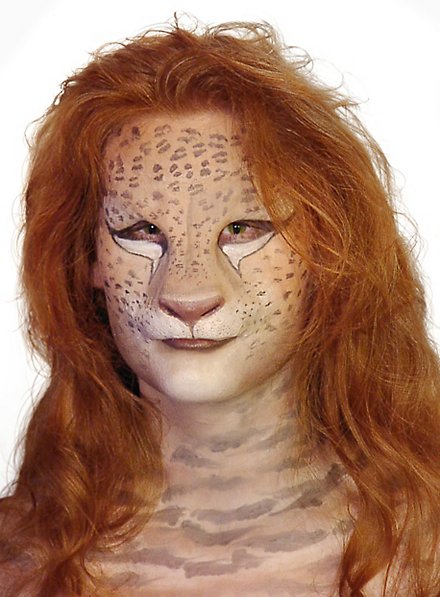 Wild cat mask made of latex to stick on - maskworld.com