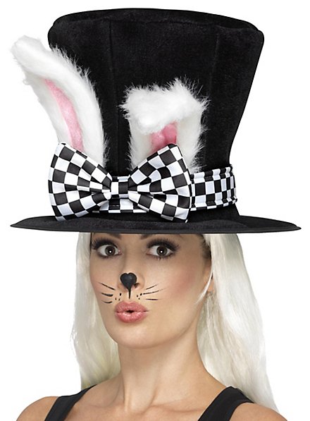 Witte konijn hoge hoed - maskworld.com