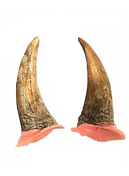 Yellowed Devil Horns Latex Appliqué - maskworld.com