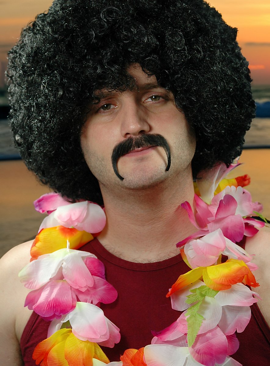 70s Disco Checker Real Hair Beard, Black - maskworld.com