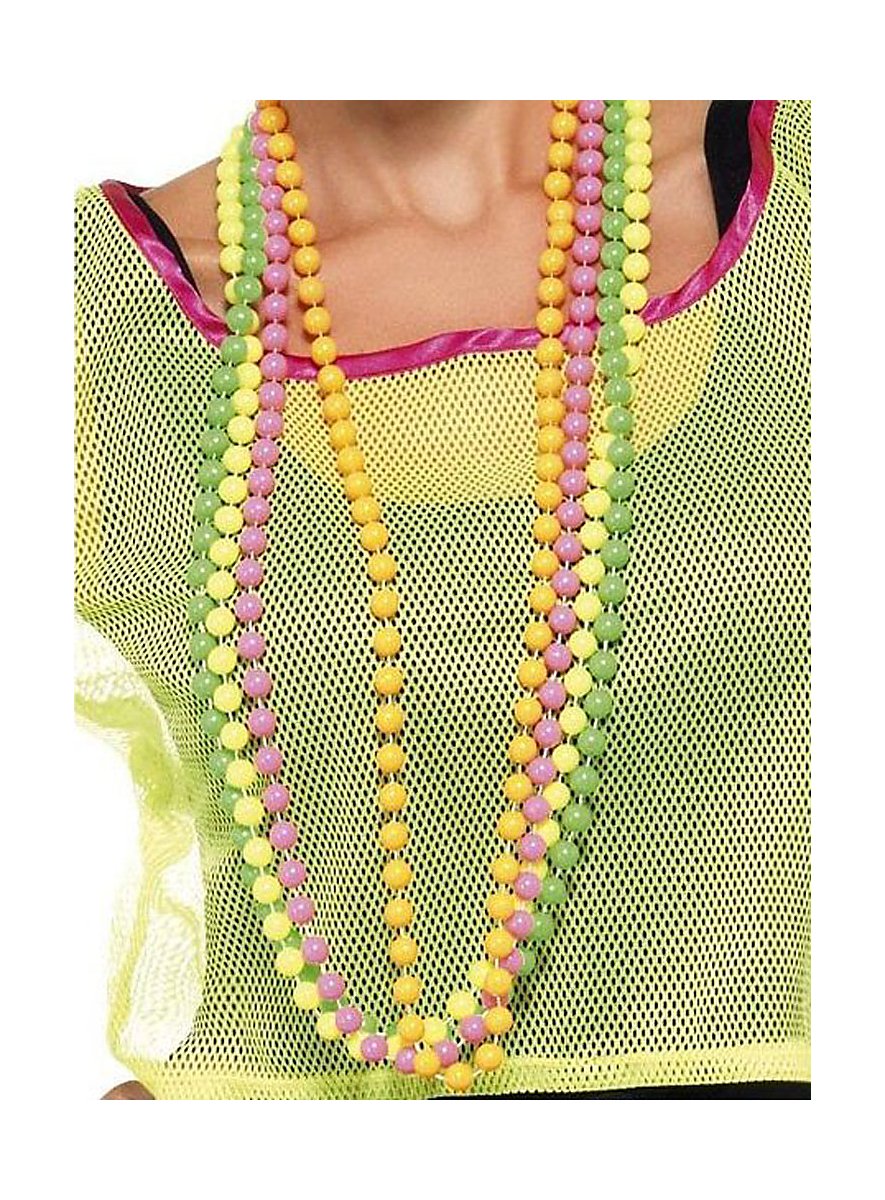 80s neon pearl necklace - maskworld.com