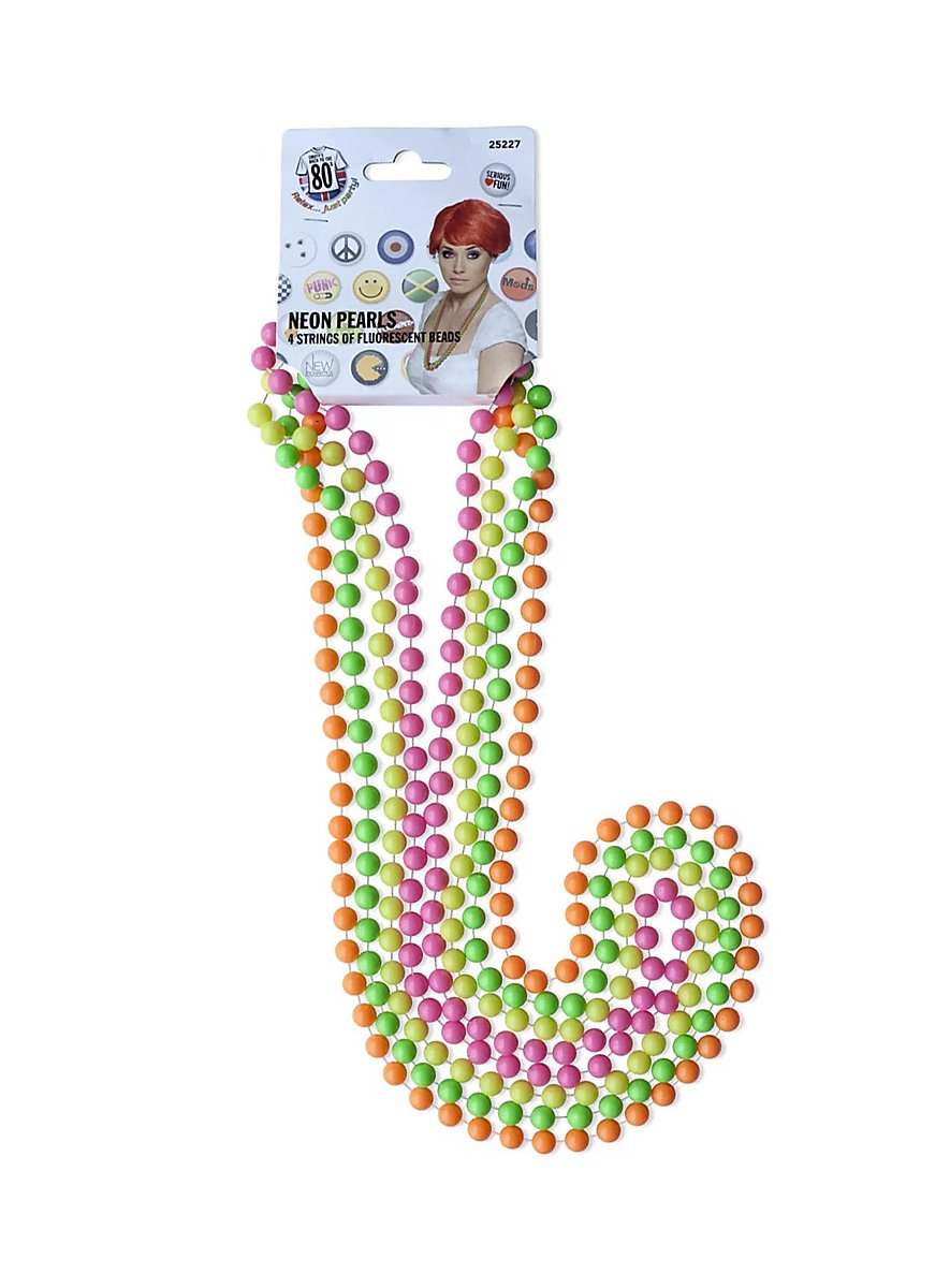 80s neon pearl necklace - maskworld.com