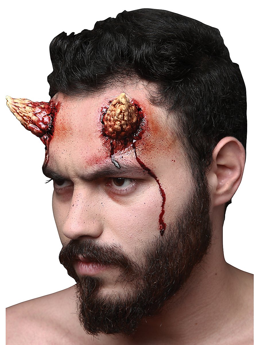 Application en latex Cornes de diable grêlées - maskworld.com