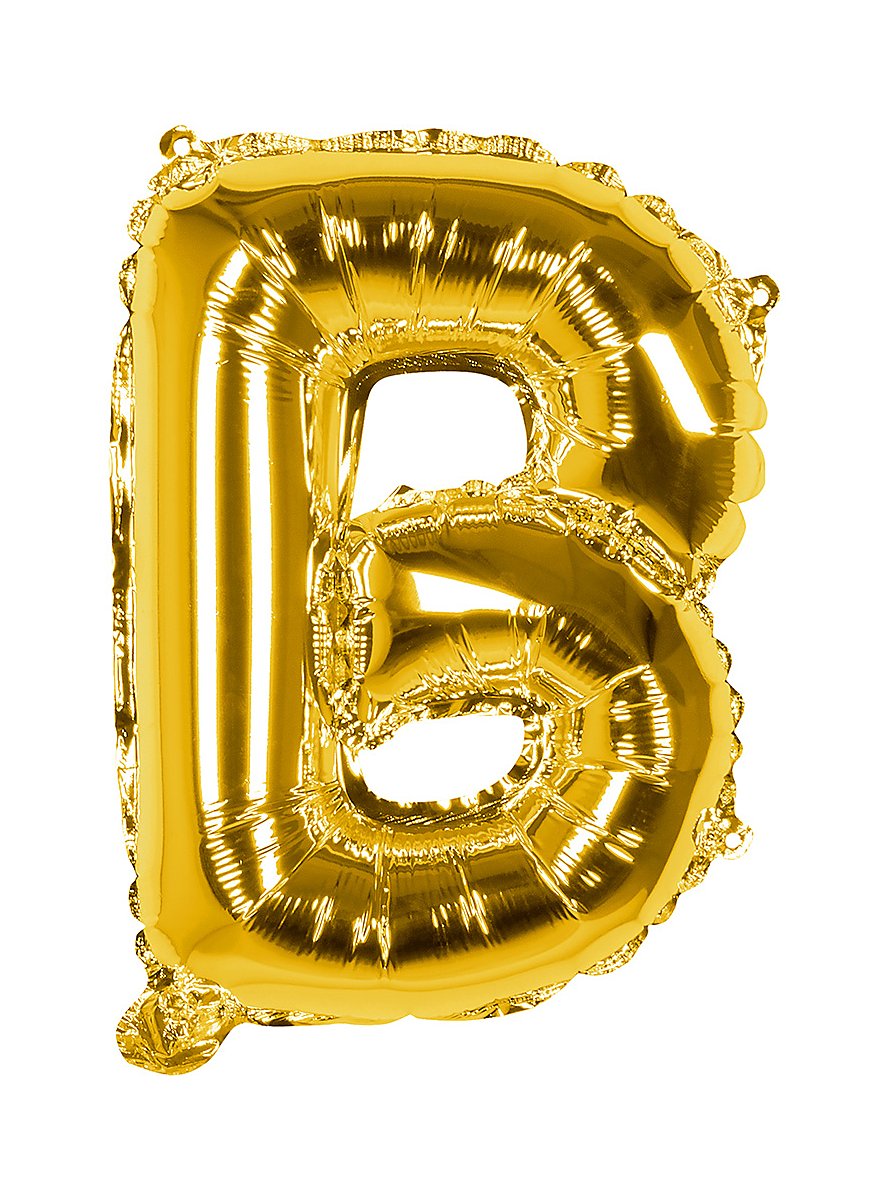 Ballon en plastique lettre B or 36 cm - maskworld.com