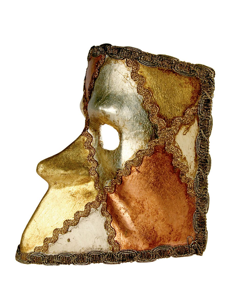 Bauta scacchi tre folglie - Maschera veneziana - maskworld.com