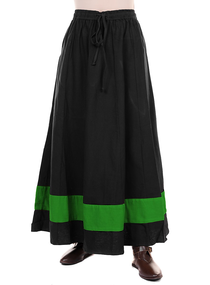 Black Witch's Skirt with Green Trim - maskworld.com