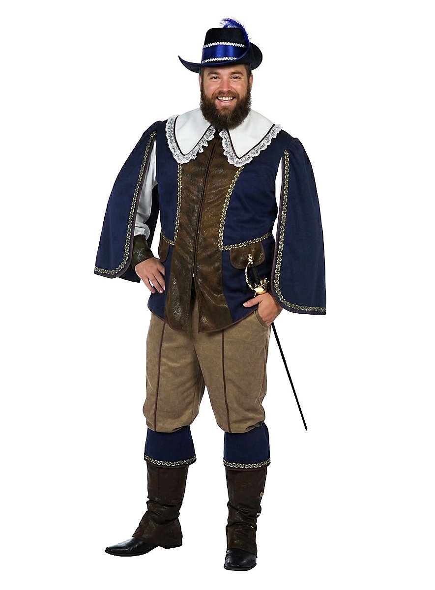 Blaues Musketier Kostüm für Männer - maskworld.com