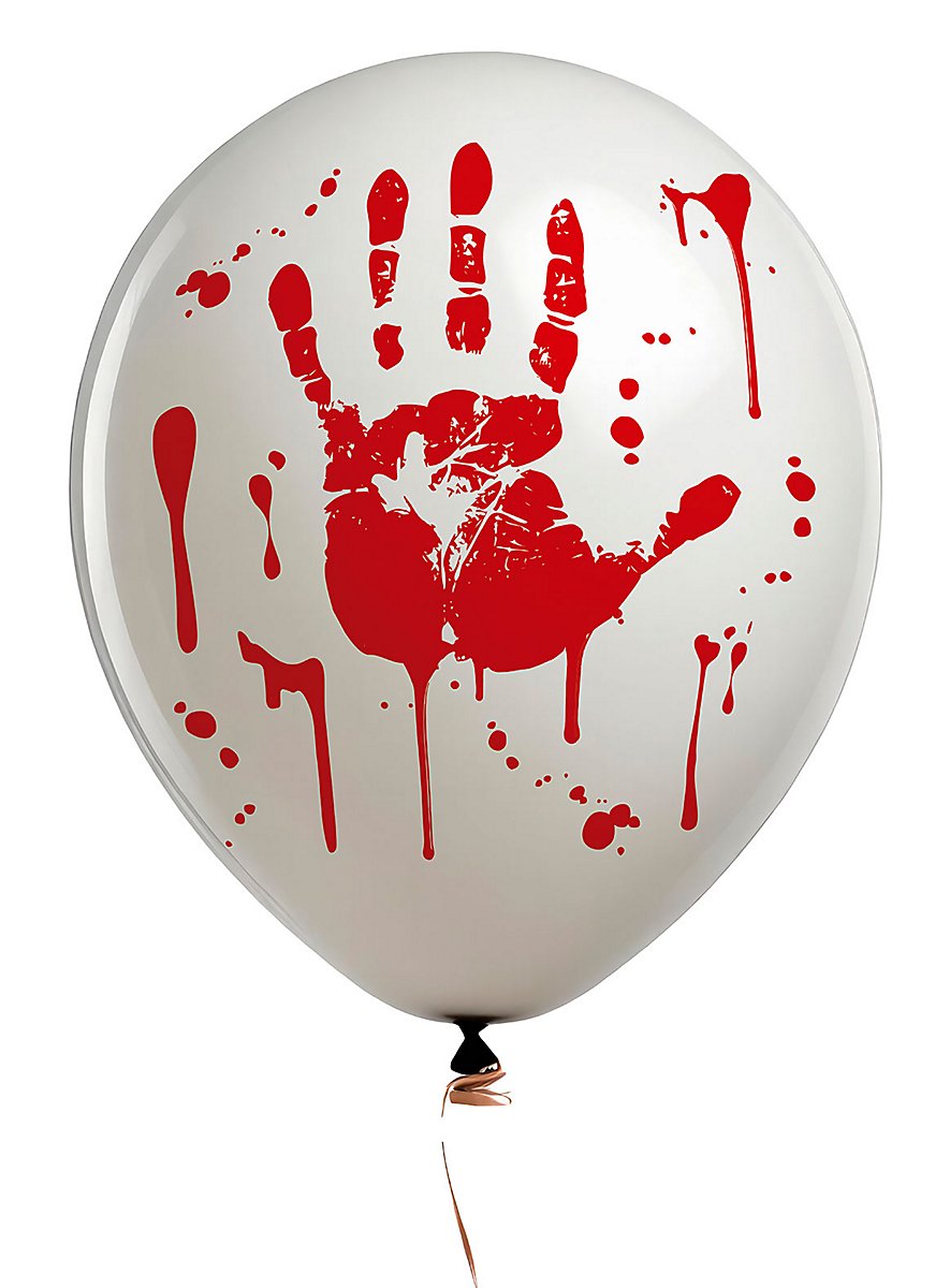 Bloody Hand Balloons, 10 Pieces - maskworld.com