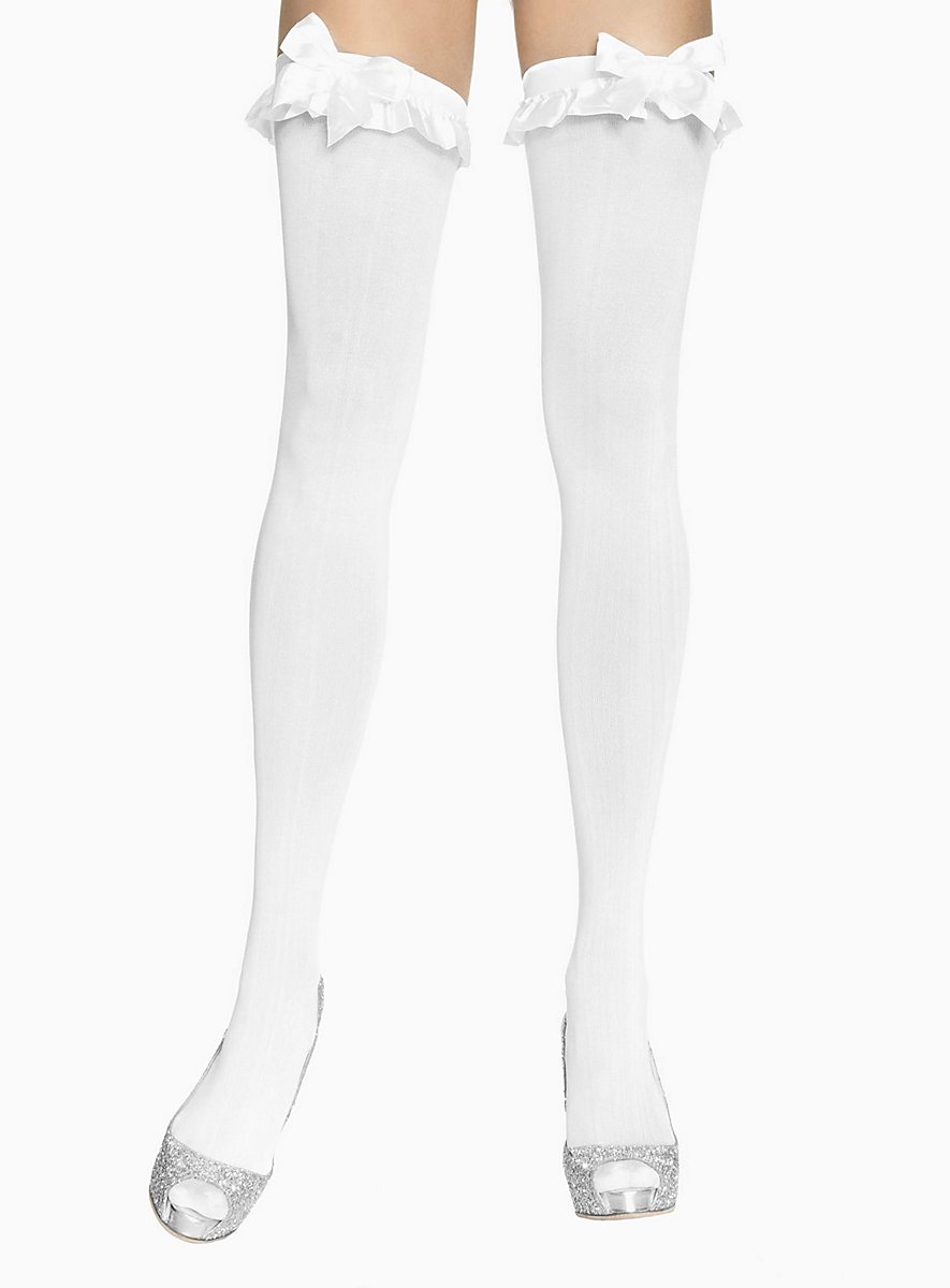 Calze bianche con fiocco bianco - maskworld.com