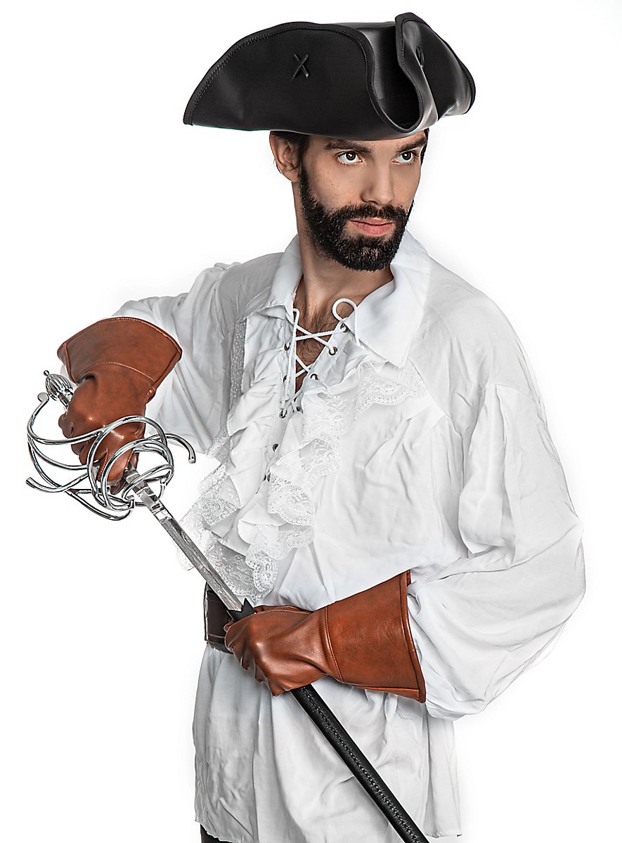 Camicia pirata con balze in pizzo bianca - maskworld.com