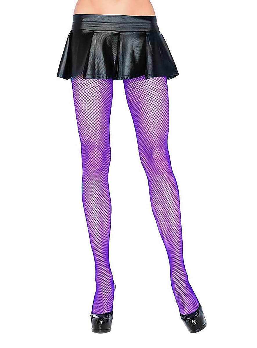 Classic Fishnet Tights Neon Purple - maskworld.com