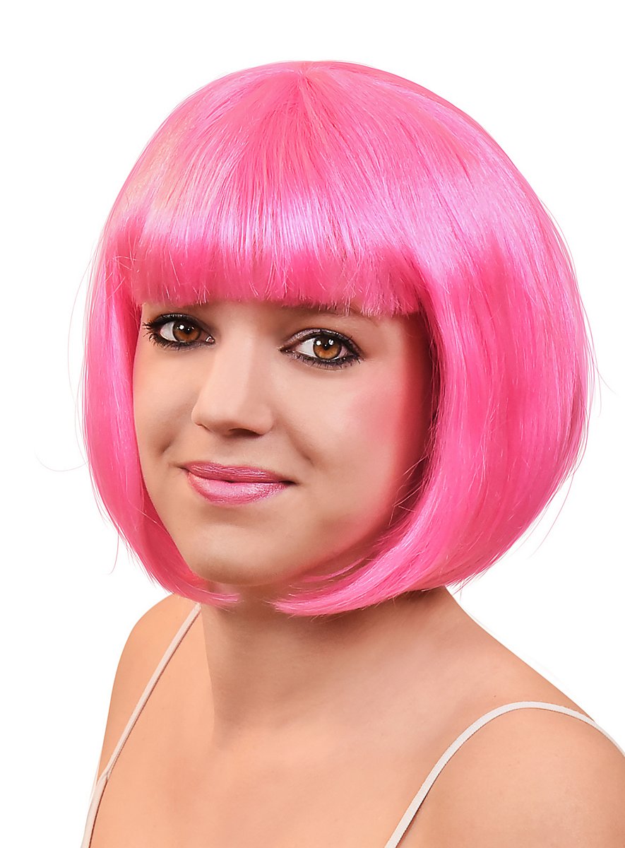 Coiffure au carré perruque rose - maskworld.com