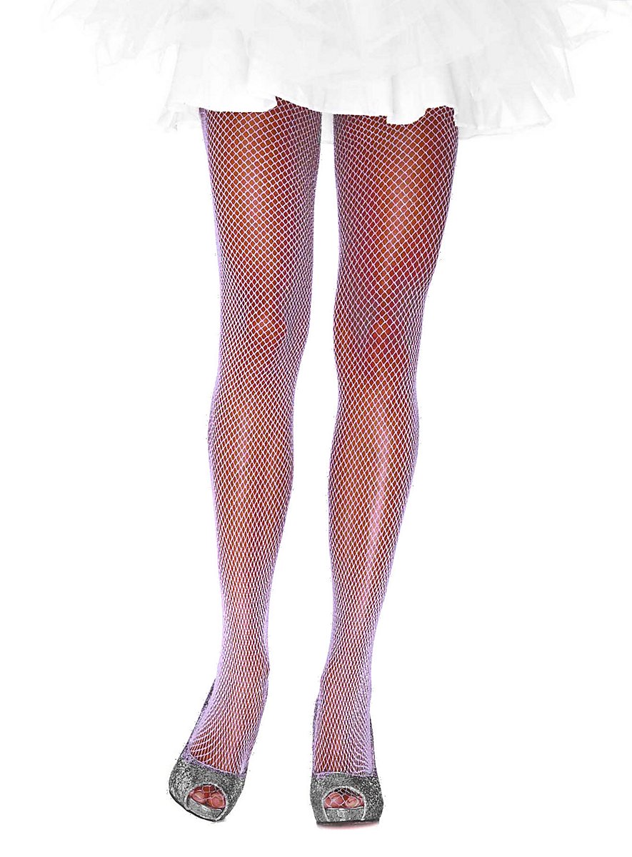 Collant a rete con glitter viola chiaro - maskworld.com