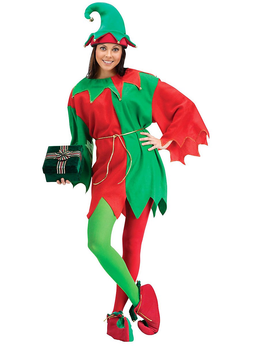 Costume da elfo di Natale verde e rosso - maskworld.com