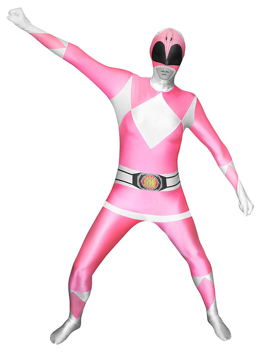 Costume intero da Power Rangers rosa di Morphsuit - maskworld.com
