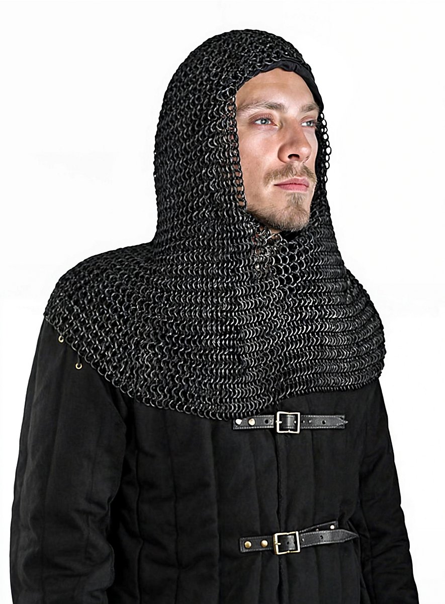 Cota De Malla Para La Cabeza - Guardia De La Ciudad, Ennegrecida ...